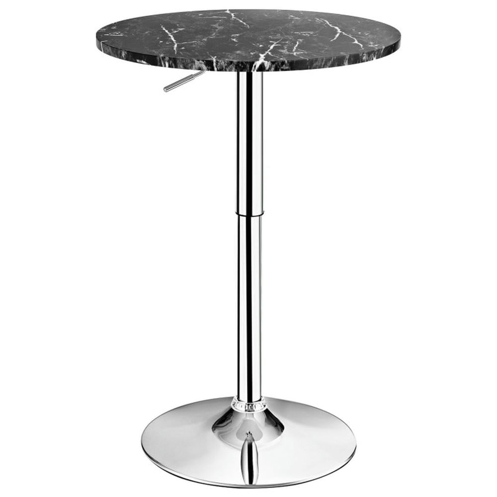 Canddidliike 360° Swivel Cocktail Pub Table with Sliver Leg and Base ...