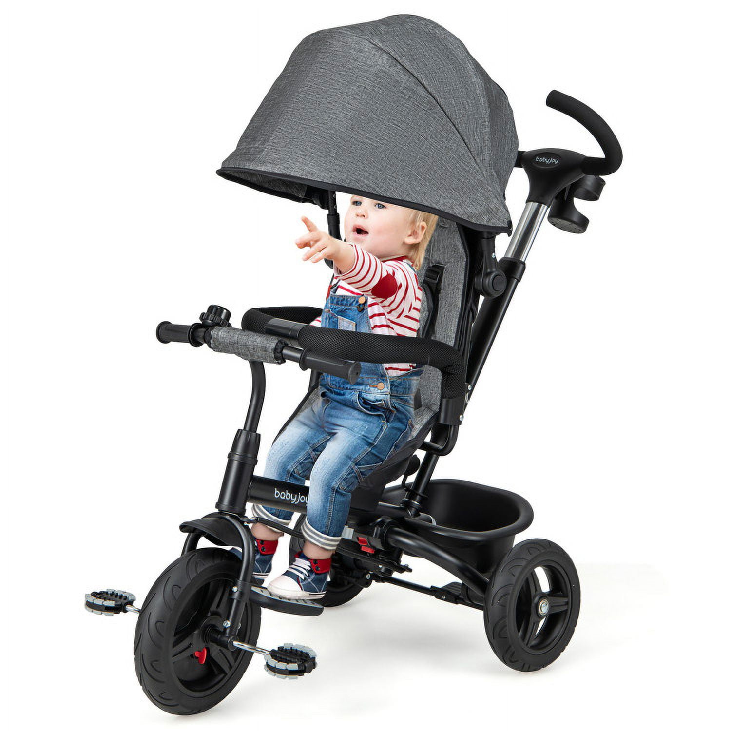 Canddidliike 4-in-1 Baby Tricycle Toddler Trike with Reversible Seat ...