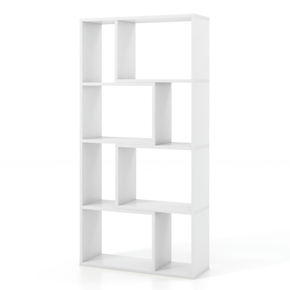 Canddidliike 48 Inch 4-Tier Geometric Bookshelf with 8 Cubes for Living ...