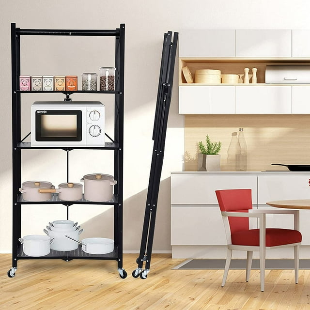 Canddidliike 5-Tier Foldable Metal Shelving Units Storage Shelves ...