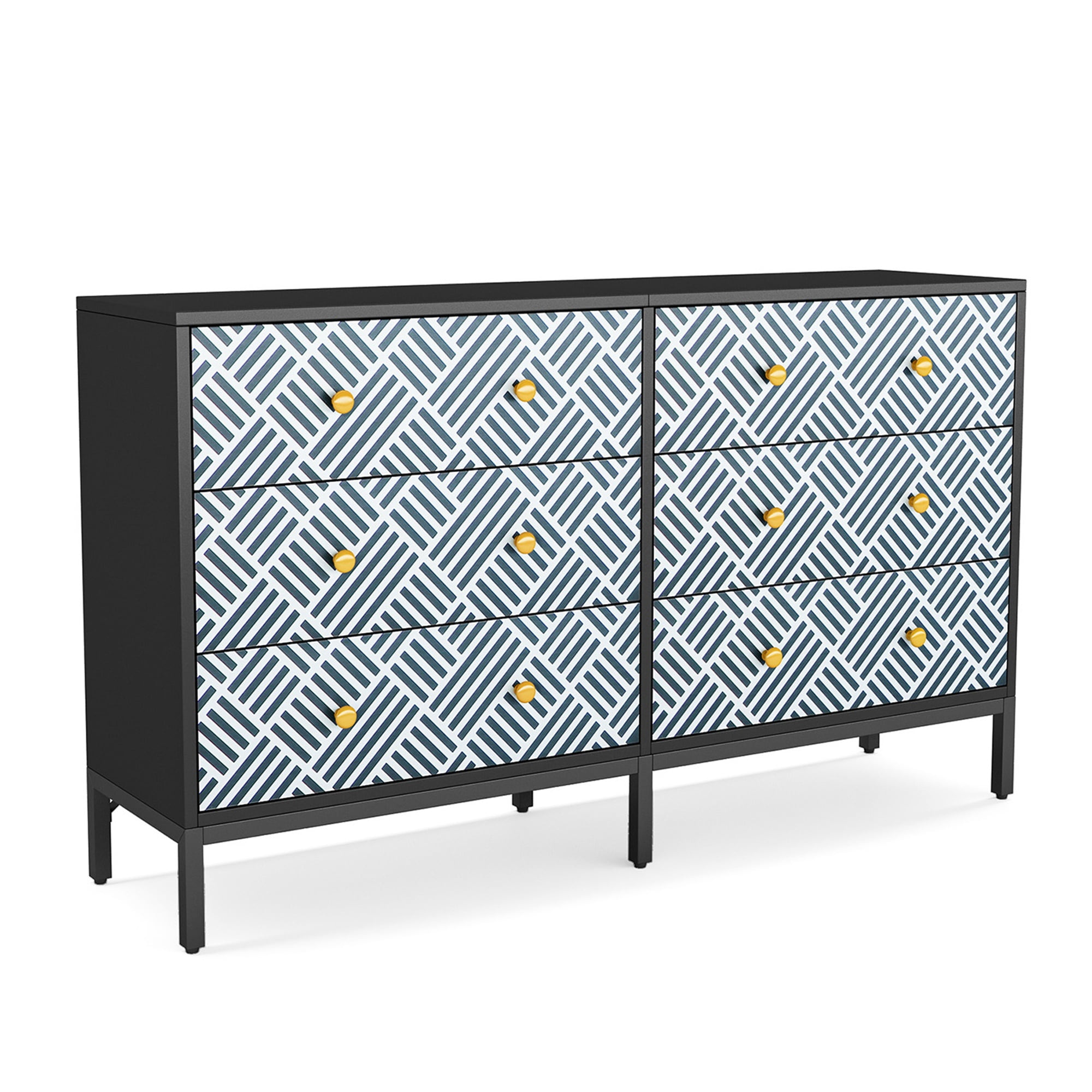 Canddidliike 55 Inch Dresser for Bedroom with 6 Drawers, Double Wide ...