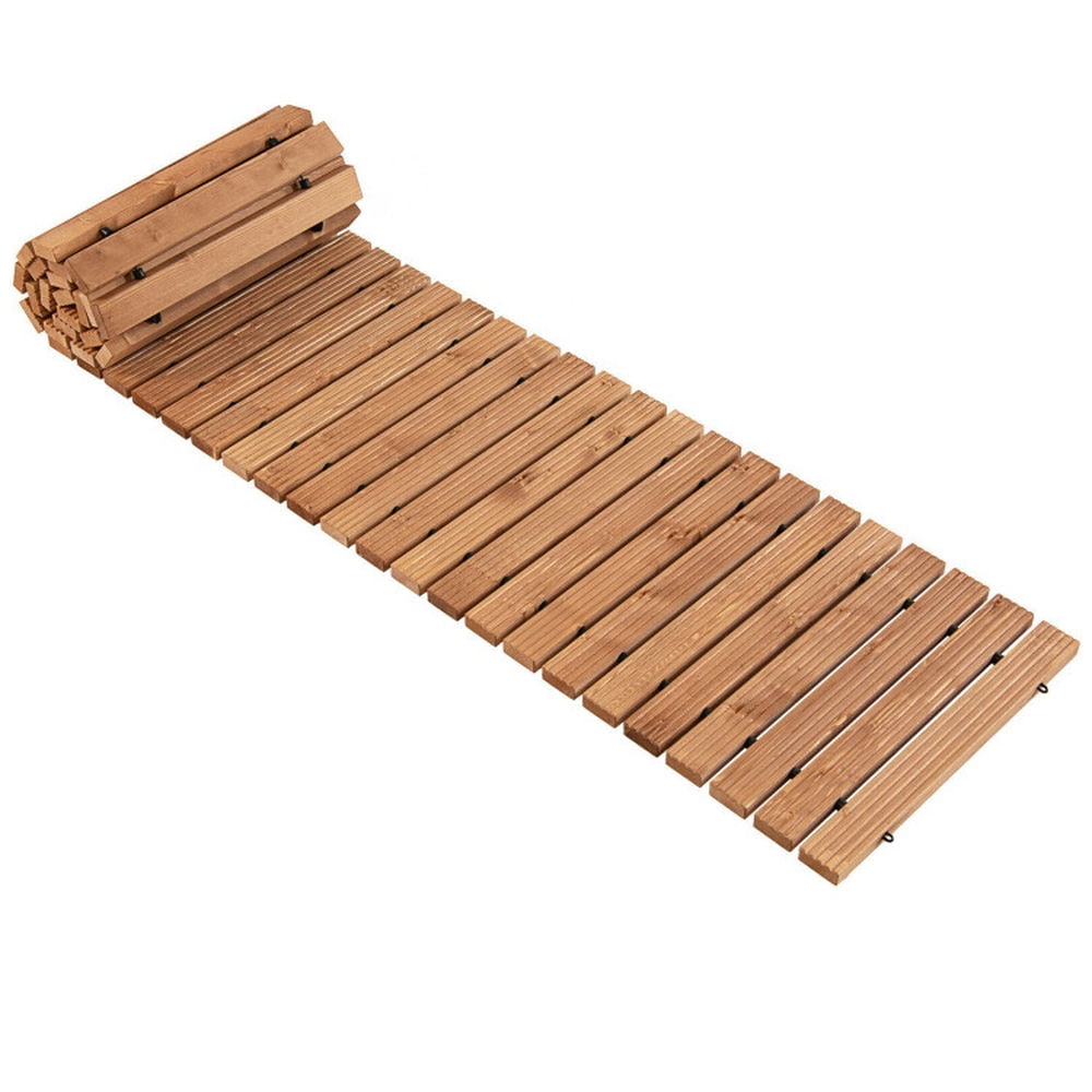 Canddidliike 8 Ft Roll-out Weather-Resistant Patio Hardwood Pathway ...