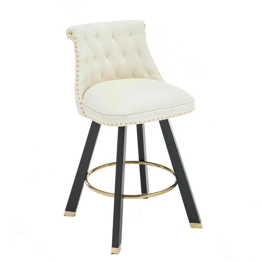 Canddidliike Bar Stools Set Of 2, Back Pull Point Design, 360 Degree ...