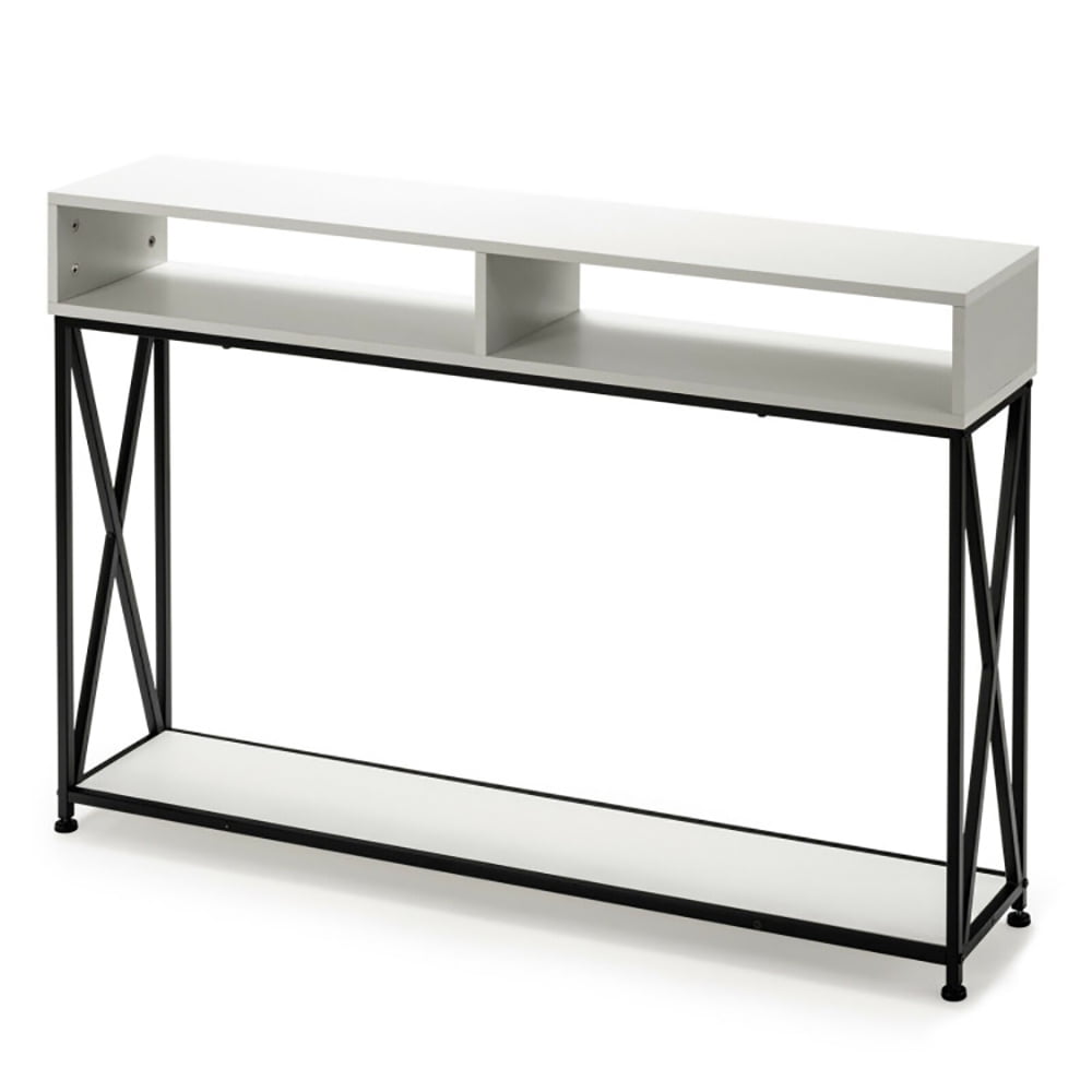 Canddidliike Console Table with Open Shelf and Storage Compartments ...