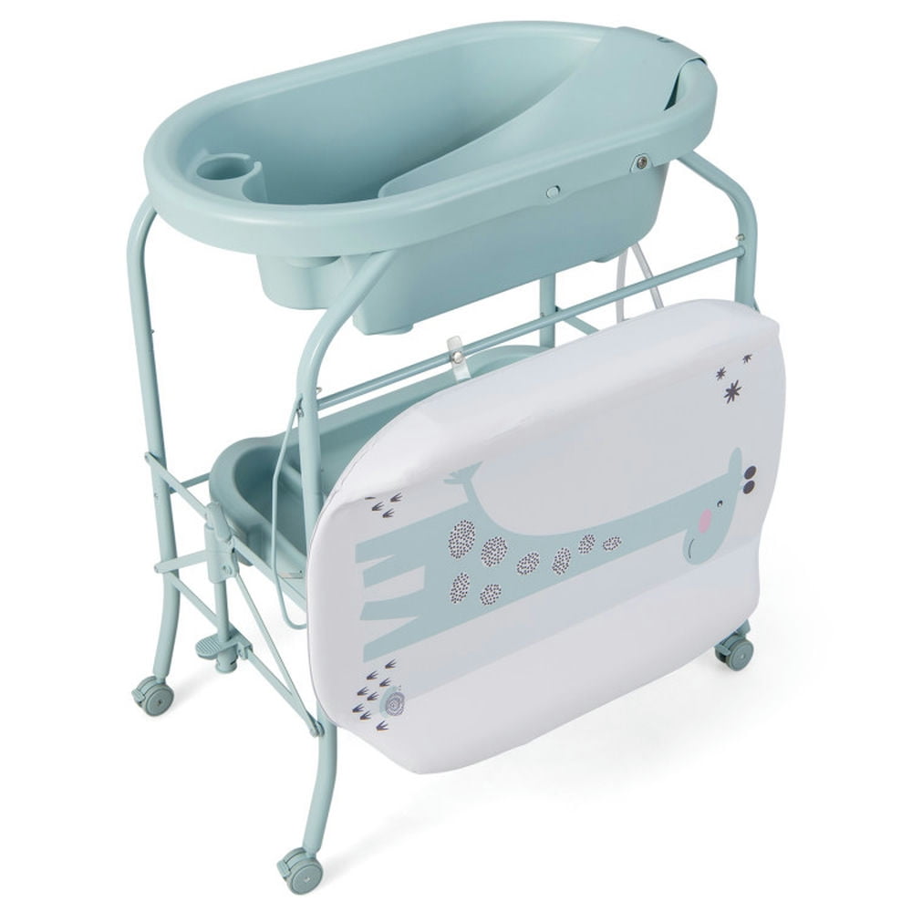 Canddidliike Folding Baby Changing Table with Bathtub and 4 Universal ...