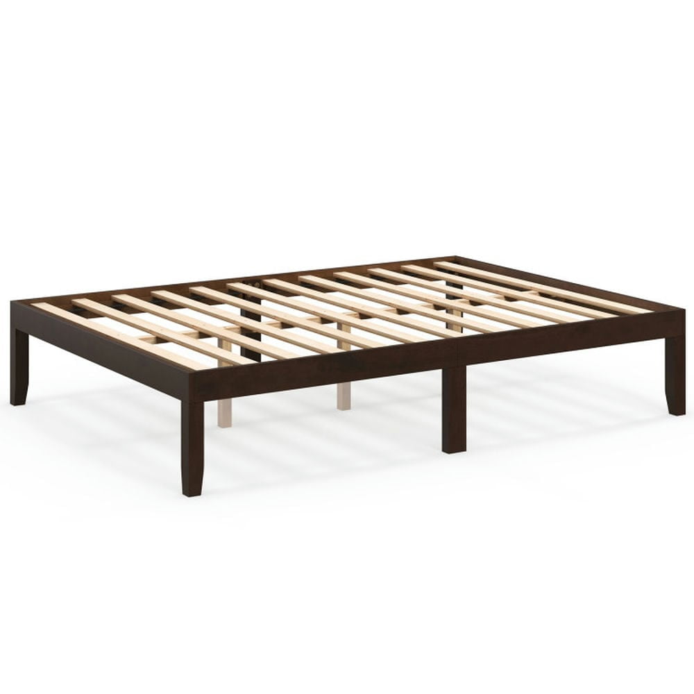 Canddidliike Full Size Wood Bed Frame with Wooden Slats Support and ...