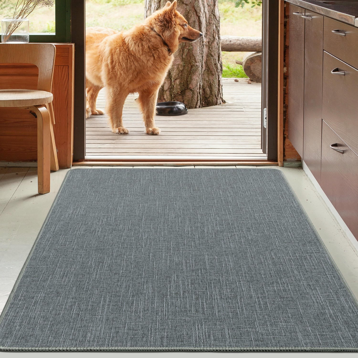 Canddidliike Indoor Door Mat, 32"x48" Non Slip Rubber Backing Entrance ...