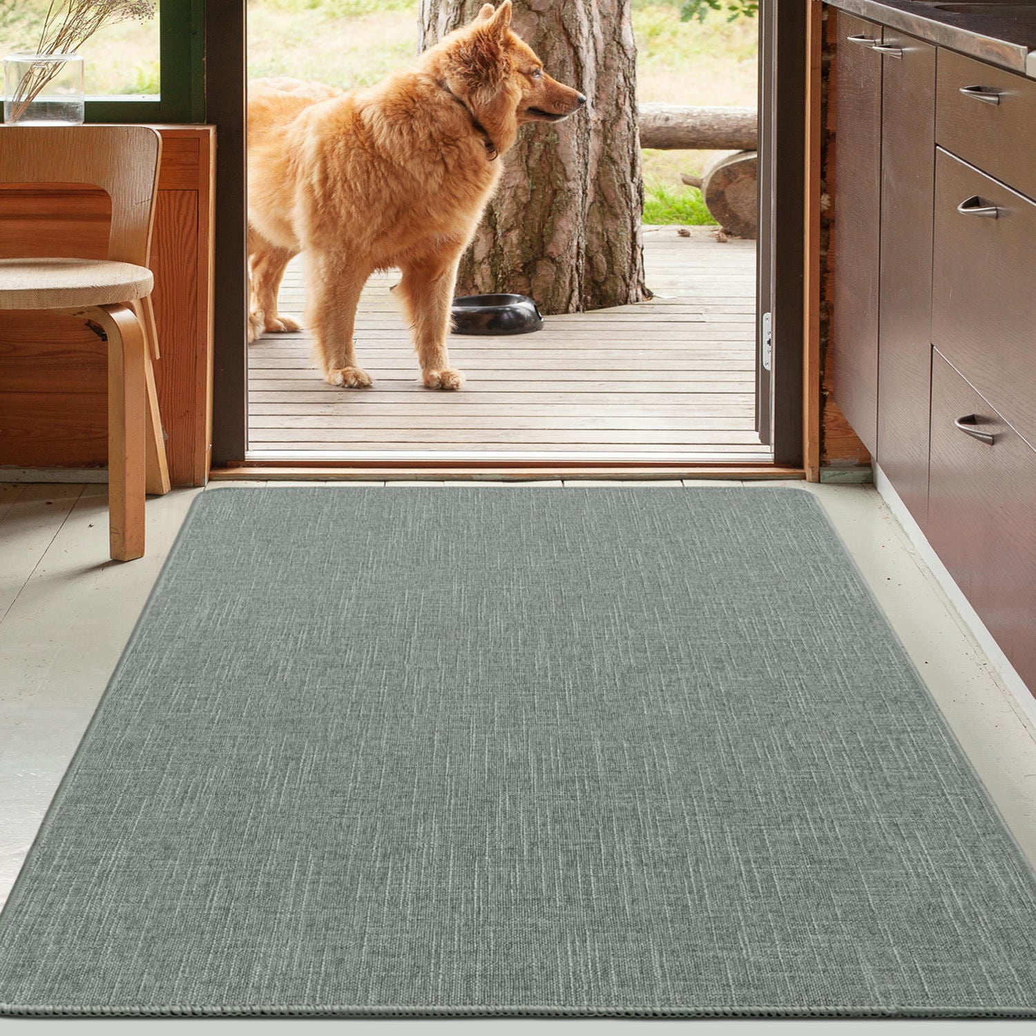 Canddidliike Indoor Door Mat, 32"x48" Non Slip Rubber Backing Entrance ...