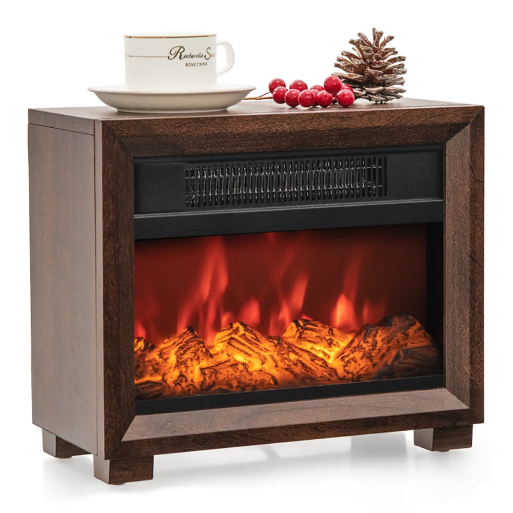 Canddidliike Mini Wooden Space Tabletop Fireplace with Realistic Flame ...