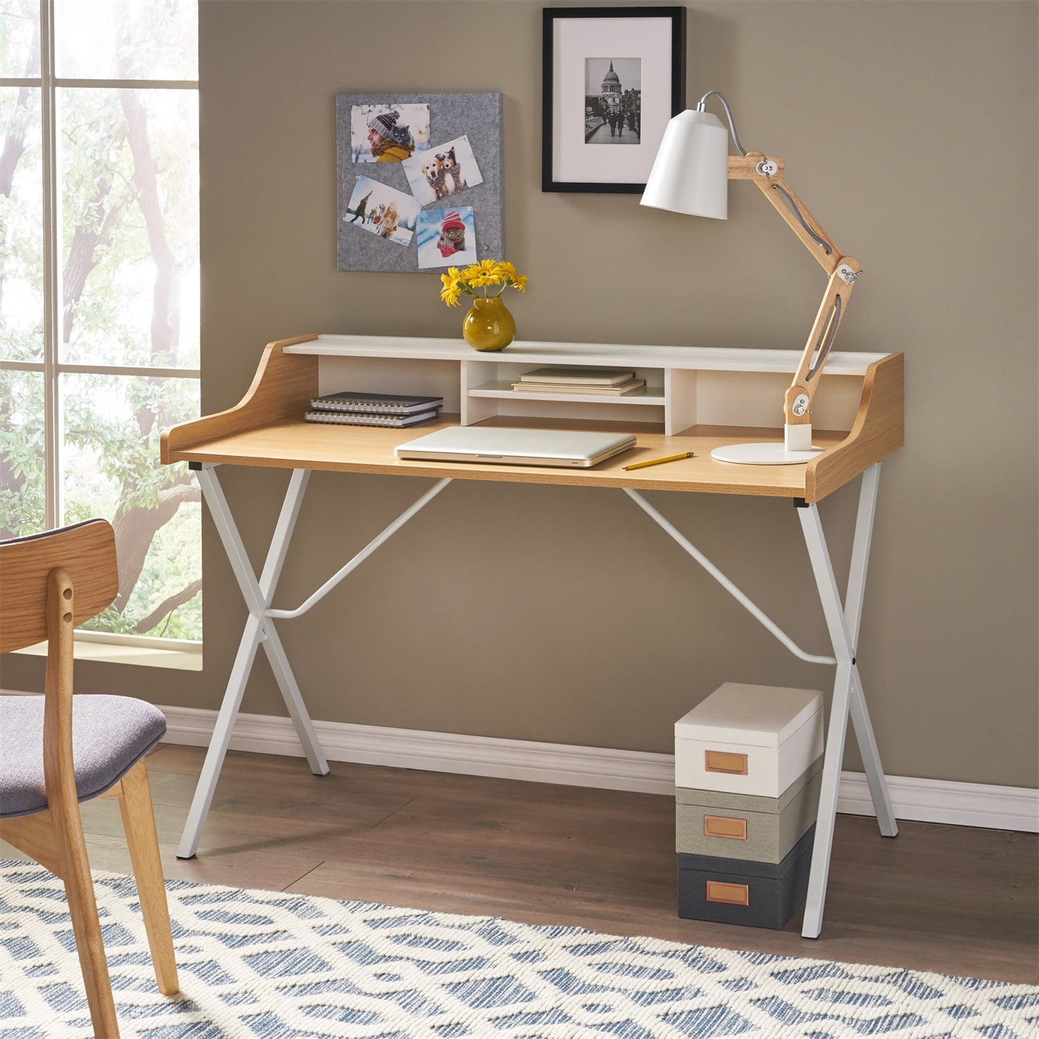 Canddidliike Modern Home Office Writing Desk, Computer Study Wooden ...