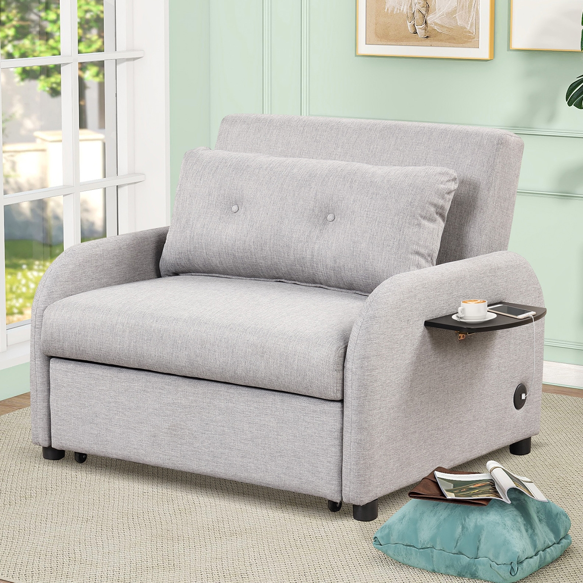 Canddidliike Pull Out Sofa Sleeper 3 in 1, Couch Sleeper with 2 Wing ...