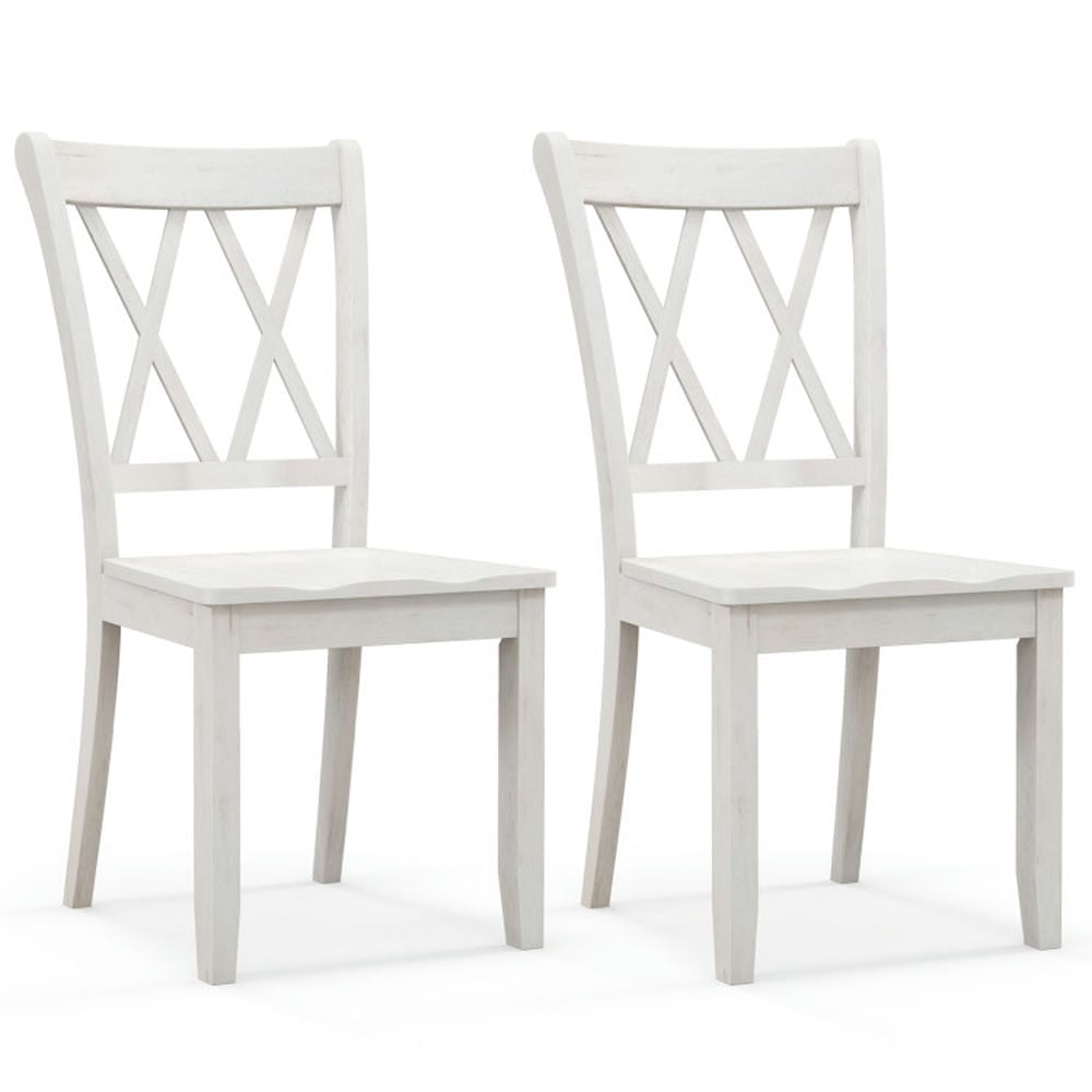 Canddidliike Set of 2 Wooden Dining Chairs Mid Century Farmhouse Retro ...