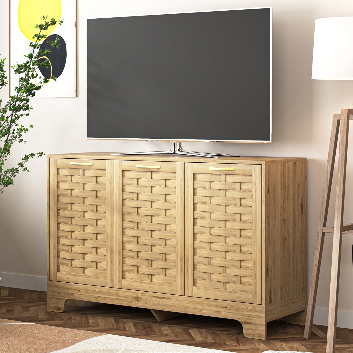 Canddidliike Storage Cabinet with 3 Doors, Modern Kitchen Pantry ...