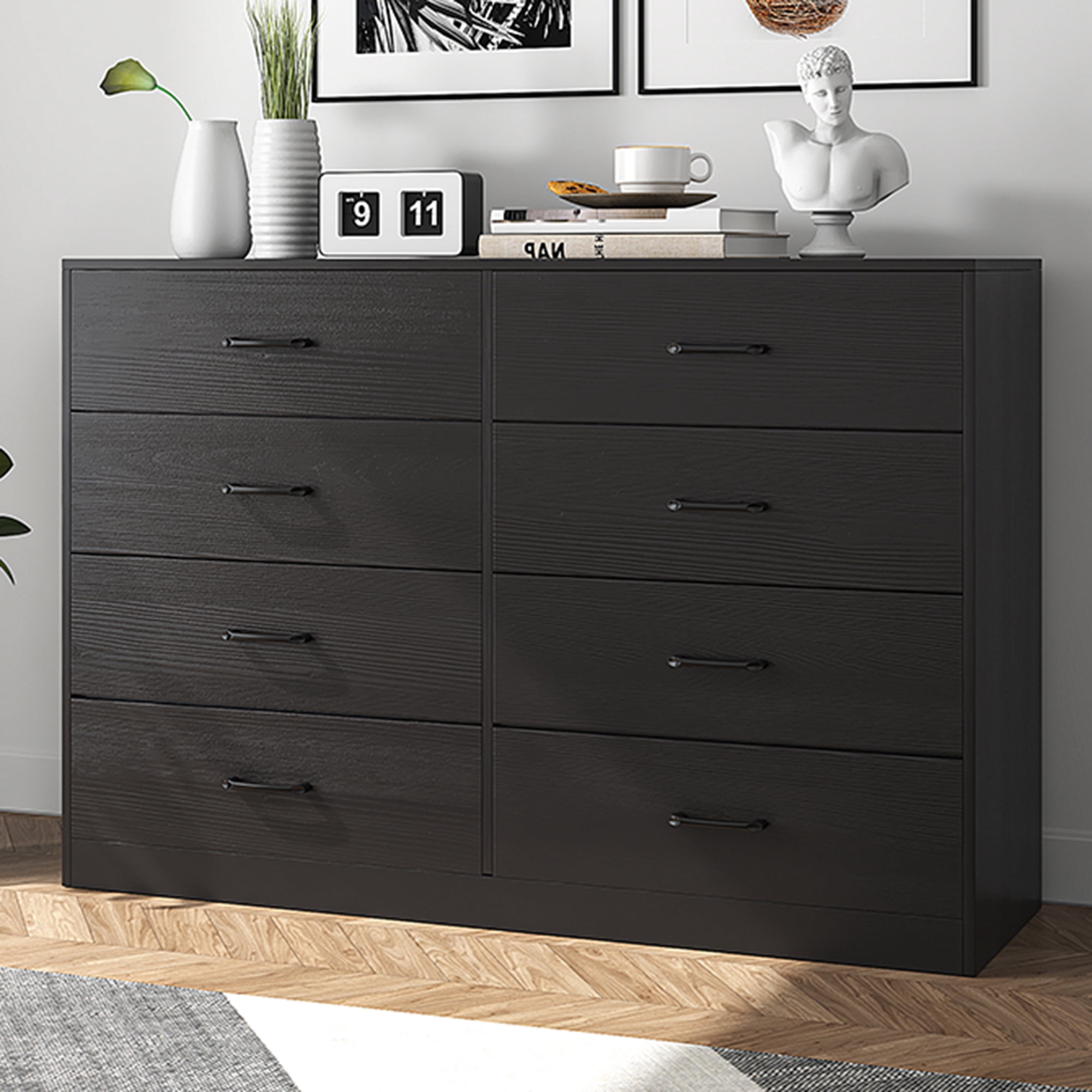 Canddidliike Wide Double Dresser with 8 Foldable Fabric Drawers, Large ...
