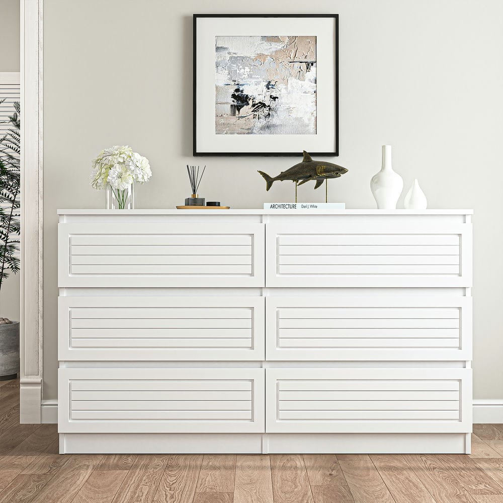 Canddidliike Wooden 6 Drawers Dresser Chests, Storage Dressers with ...