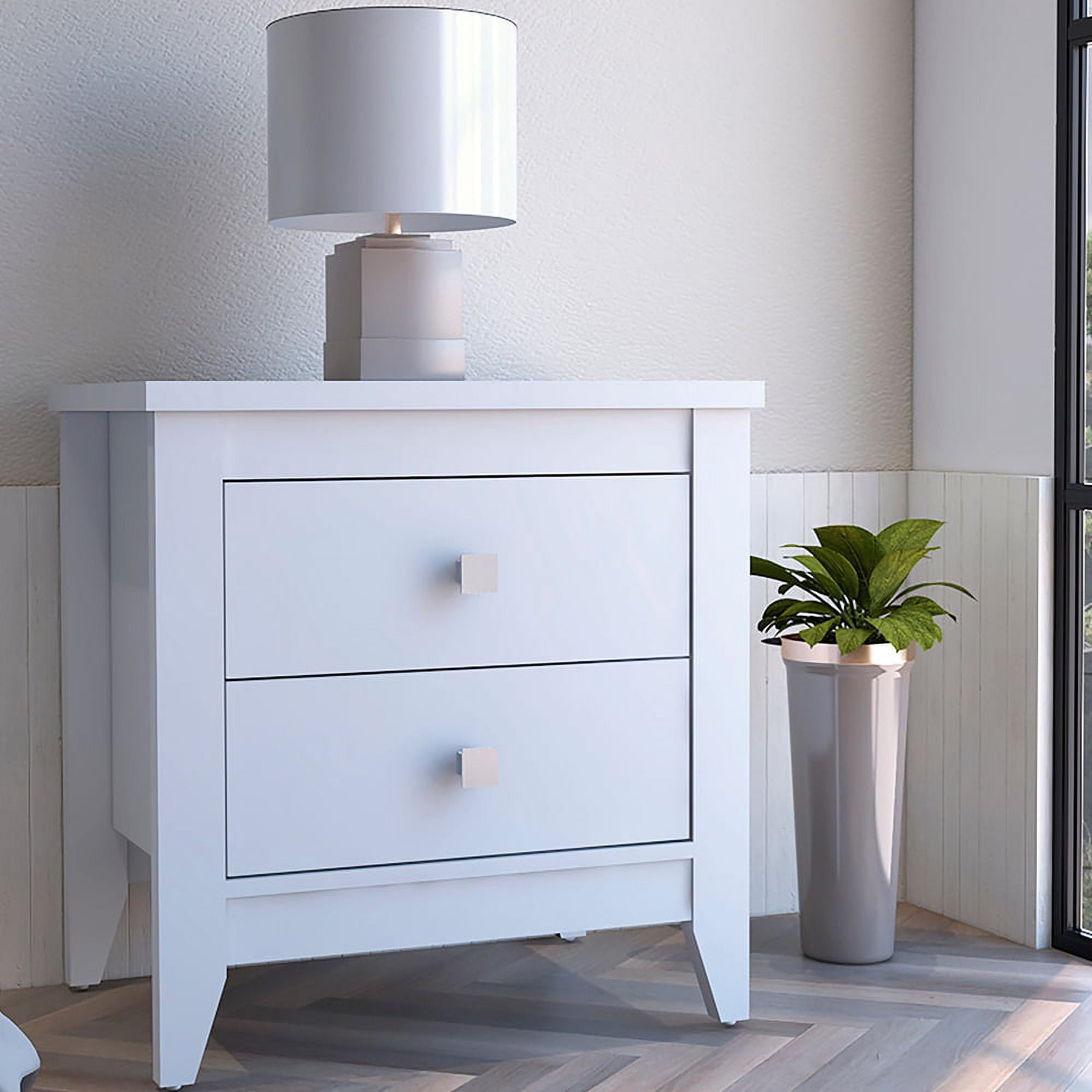 Canddidliike Wooden Nightstand, Bedside Table with 2 Drawers, Modern ...