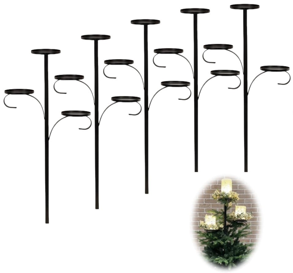 Candelabra Tree Topper for Christmas,Black Triple Tree Topper, Tree ...