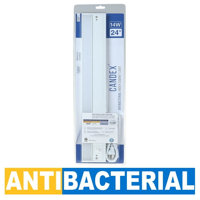 Candex Antibacterial LED Under Cabinet Light, 14 W, 120 V, 24-in ...