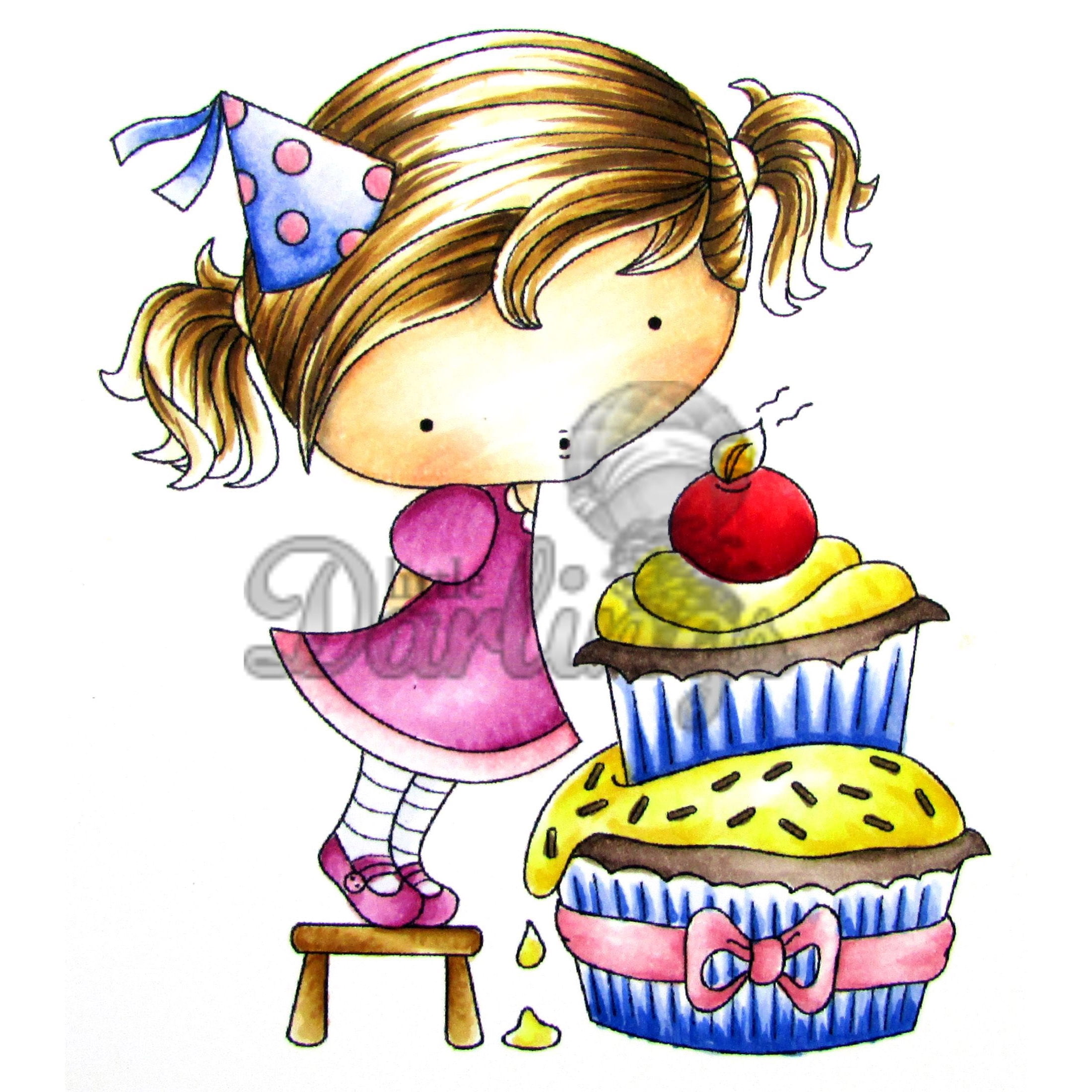 CandiBean Cling Stamp 4"X7"-Wendy's Cupcakes, Pk 1, Little Darlings ...