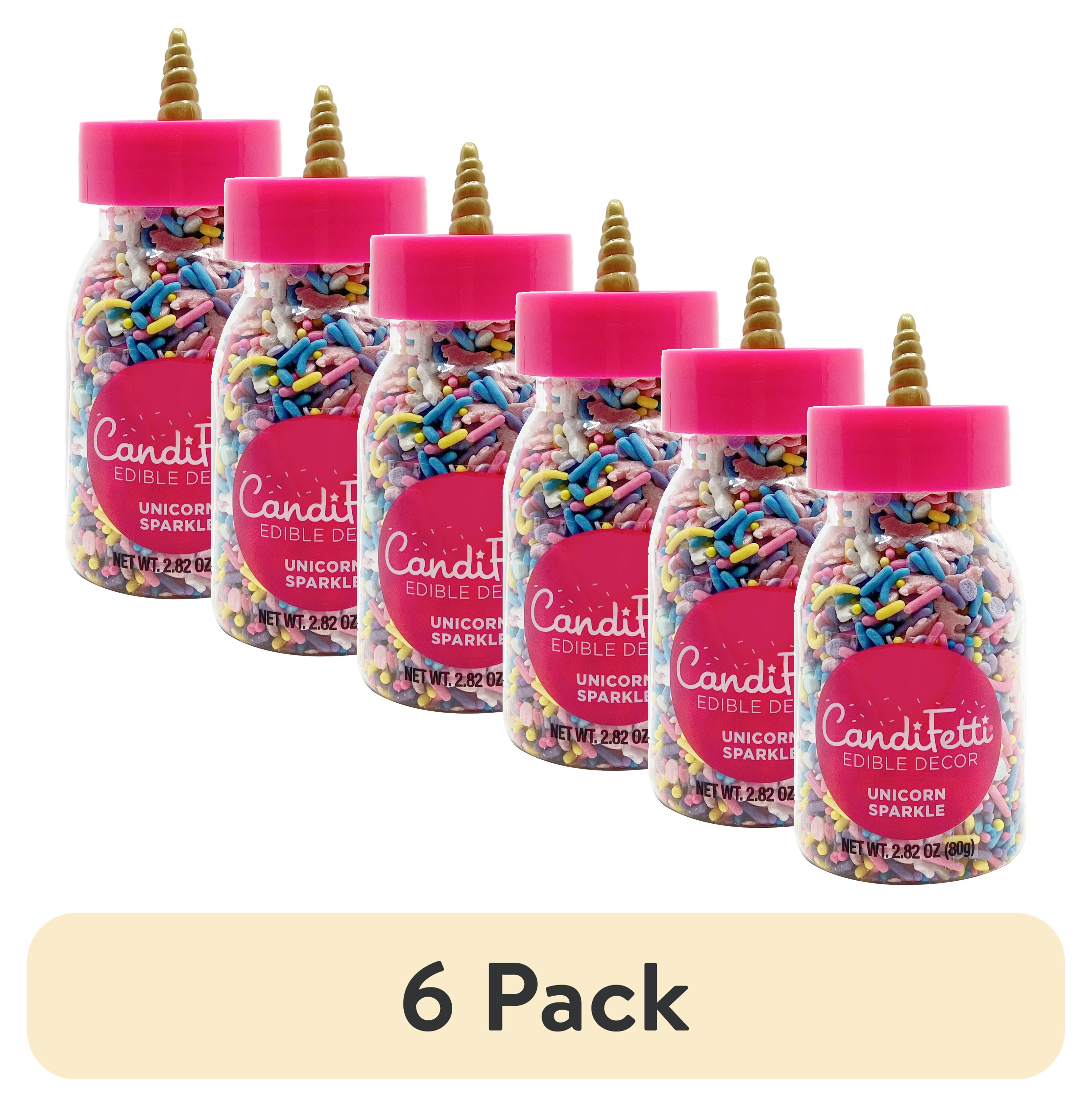 (6 pack) CandiFetti Edible Decor Unicorn Sparkle Multi-Color Dessert ...