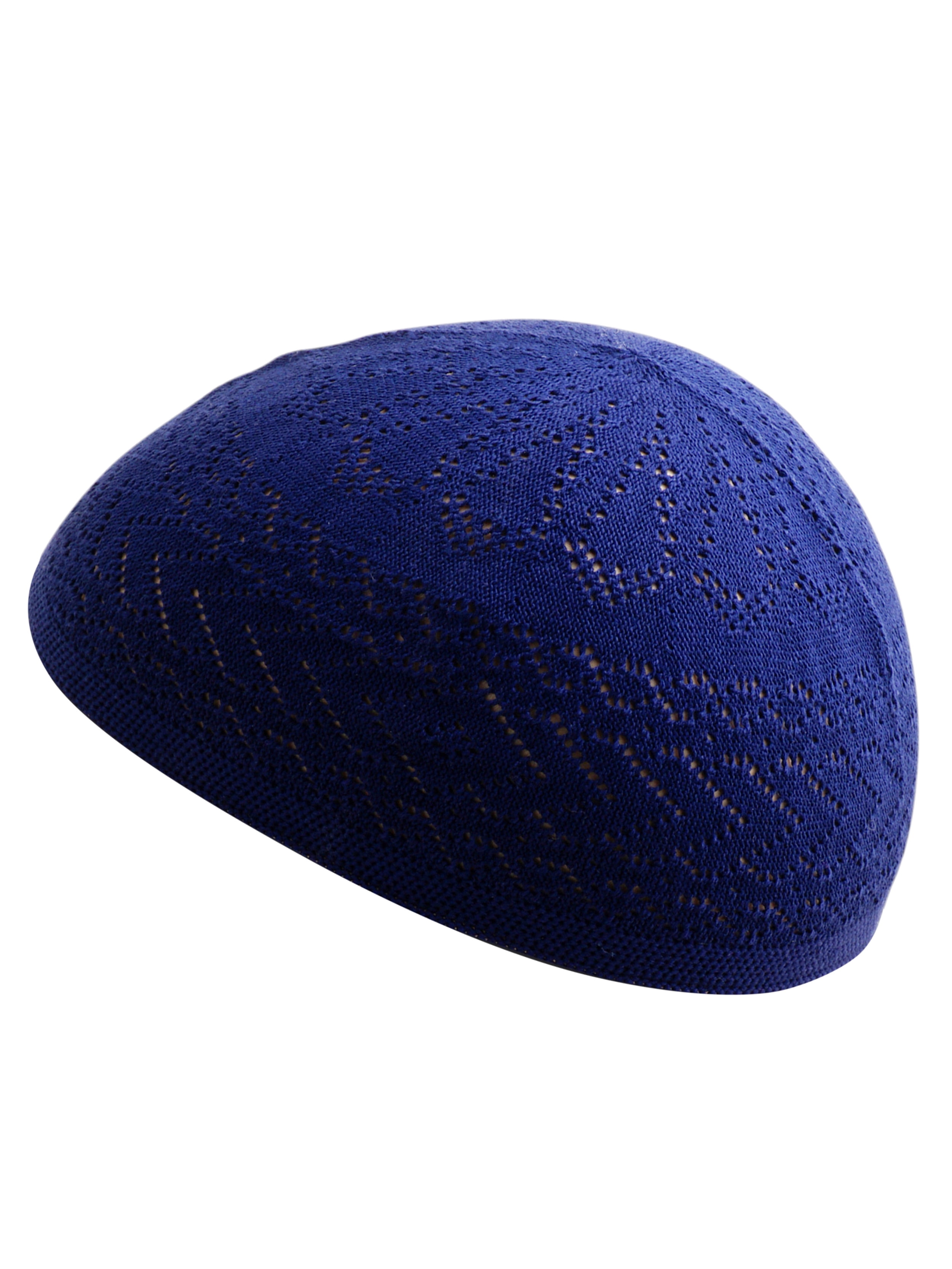 Candid Signature Thin Cotton Crochet Skull Cap Kufi All Season, Blue ...