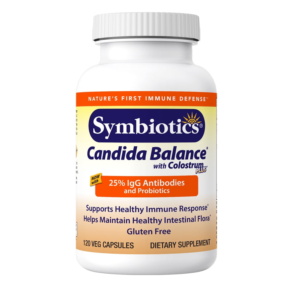 Candida Balance with Colostrum Plus, 120 Veg Capsules, Symbiotics ...
