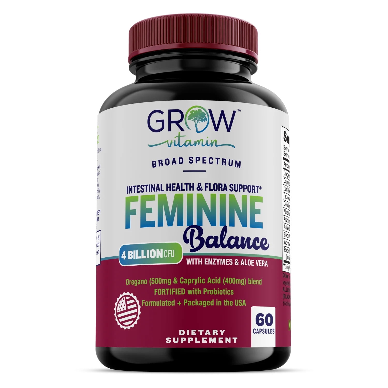 Grow Vitamin's Feminine Balance Complex | Candida Support | Oregano ...