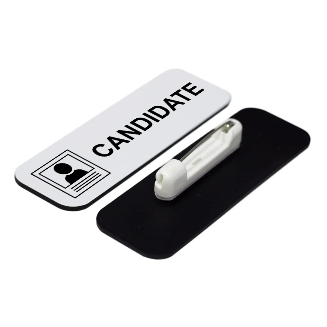 Candidate 1 x 3" Name Tag/Badge, White, (3 Pack) - Walmart.com