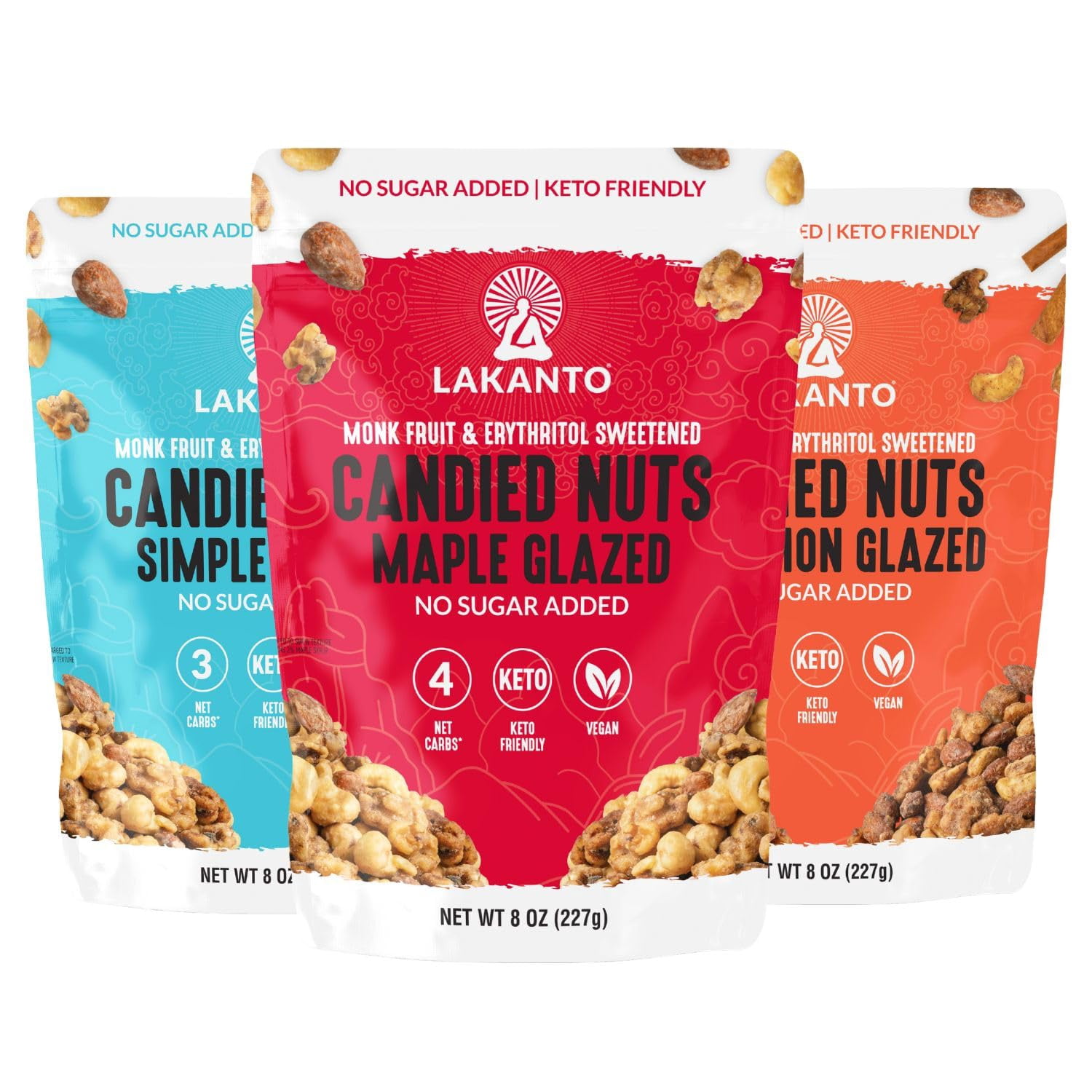 Candied Nuts Cinnamon Glazed - No Sugar Added, Sweetened with Monk ...