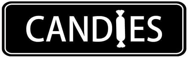Candies Acrylic Sign for Office, Door, Wall, Home or Business, 3x9 Inch ...