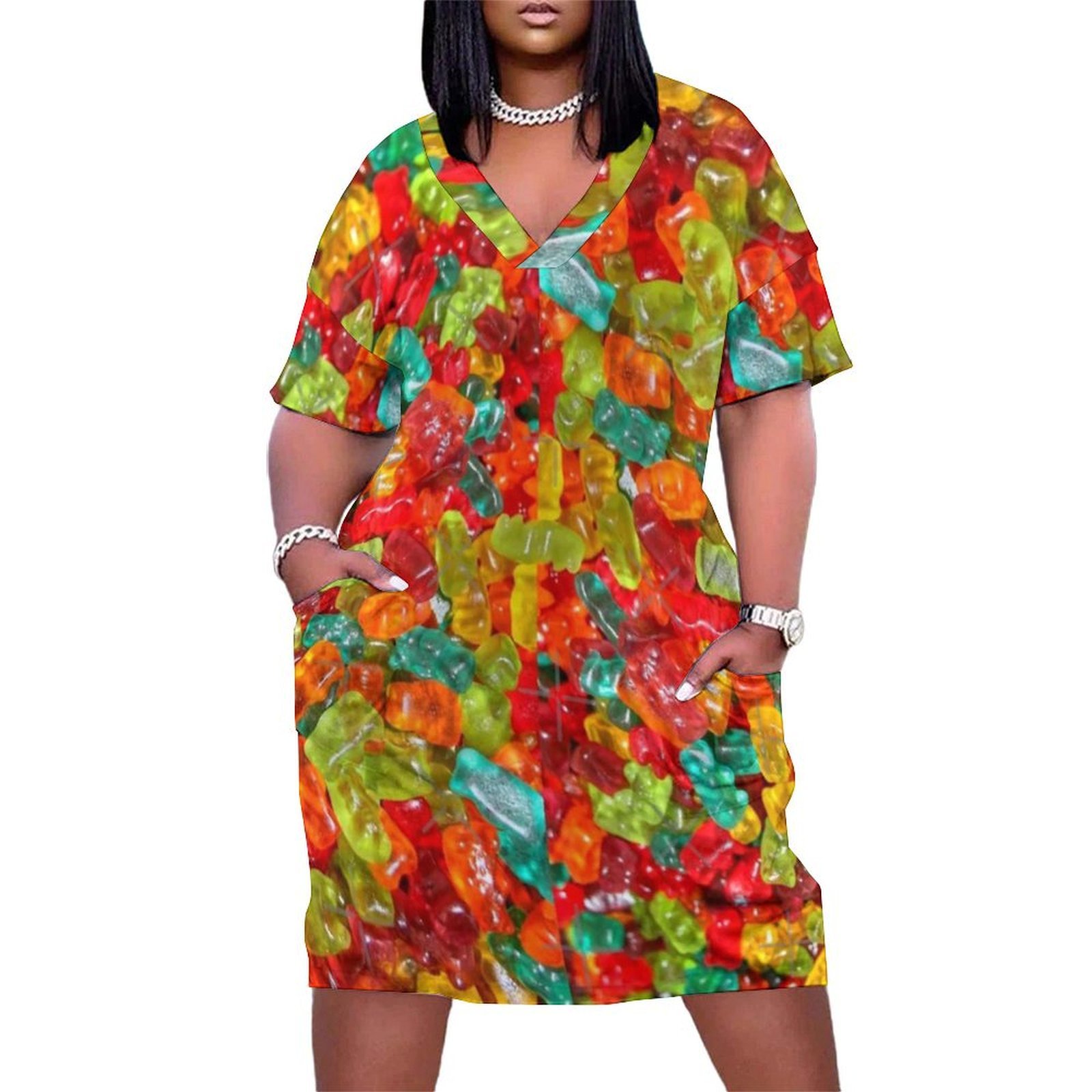 Candies,sugar, Gummy Loose Pocket Dress Dresses Summer Summer Dresses ...