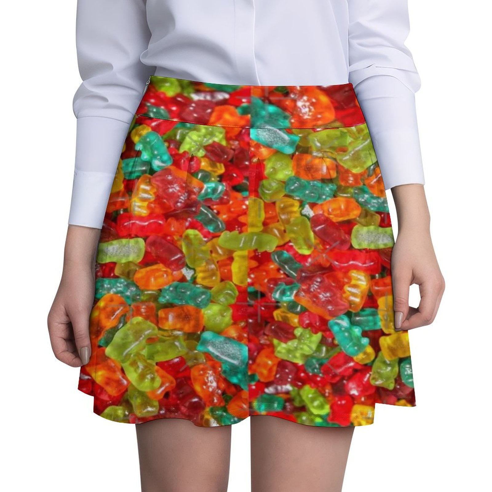 Candies,sugar, Gummy Women's Casual Mini Skirt Invisible Zipper Summer ...