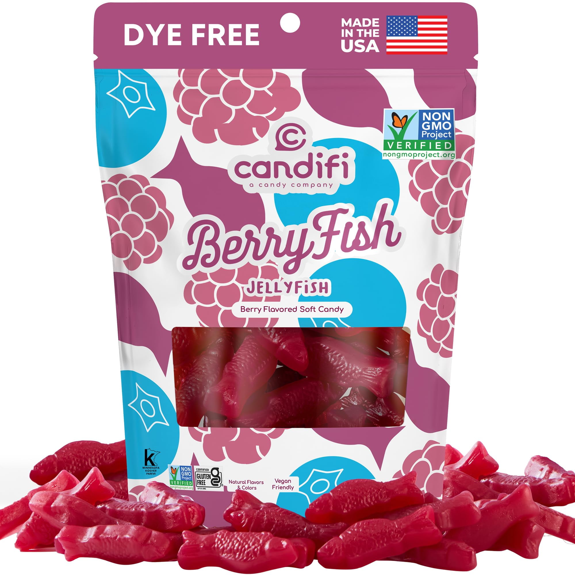 Candifi BerryFish Gummy Fish Candy MDA05 - Dye Free GMO - Berry ...