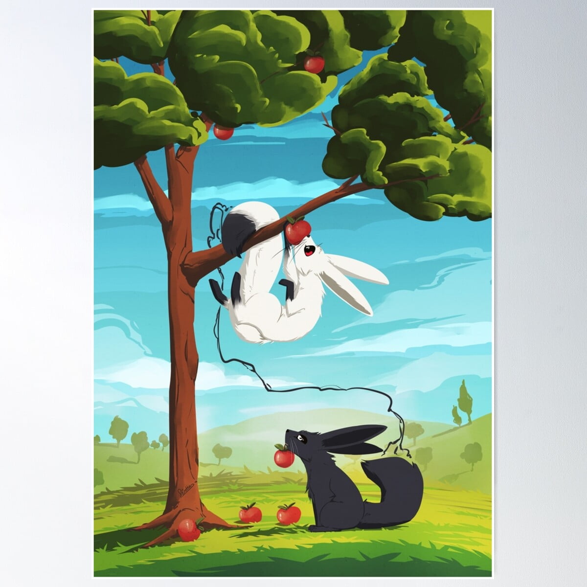 Candle And Ashes - Apple Monster Poster Wall Art Modern Wall Decor For ...