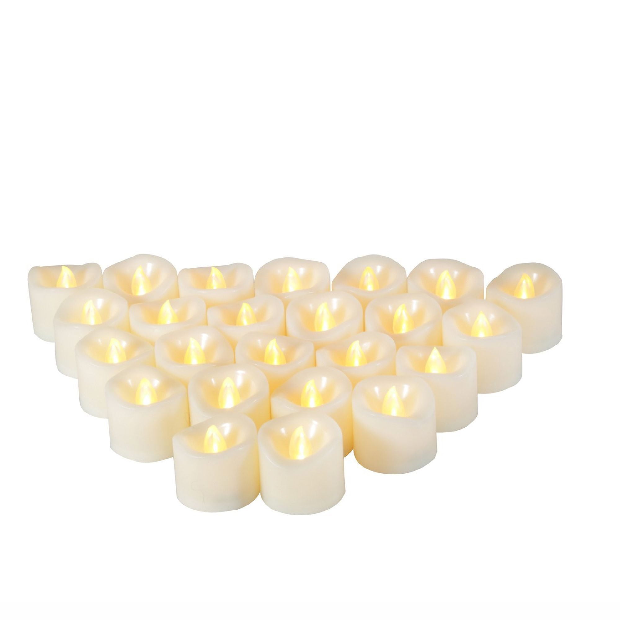 Candle Choice 24 Piece Realistic Flameless Votive Candles, Battery ...