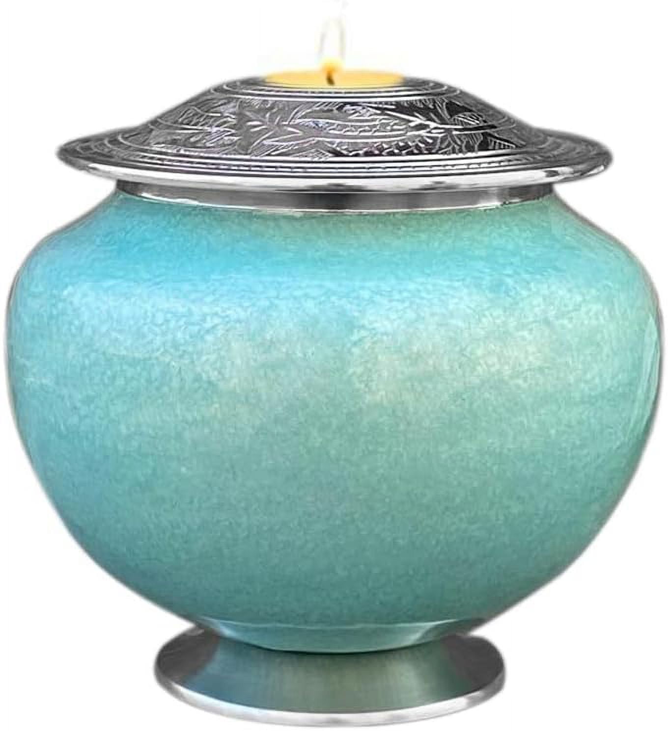 Candle Cremation Urn for Human Ashes - Large Mint / Turquoise Candle ...