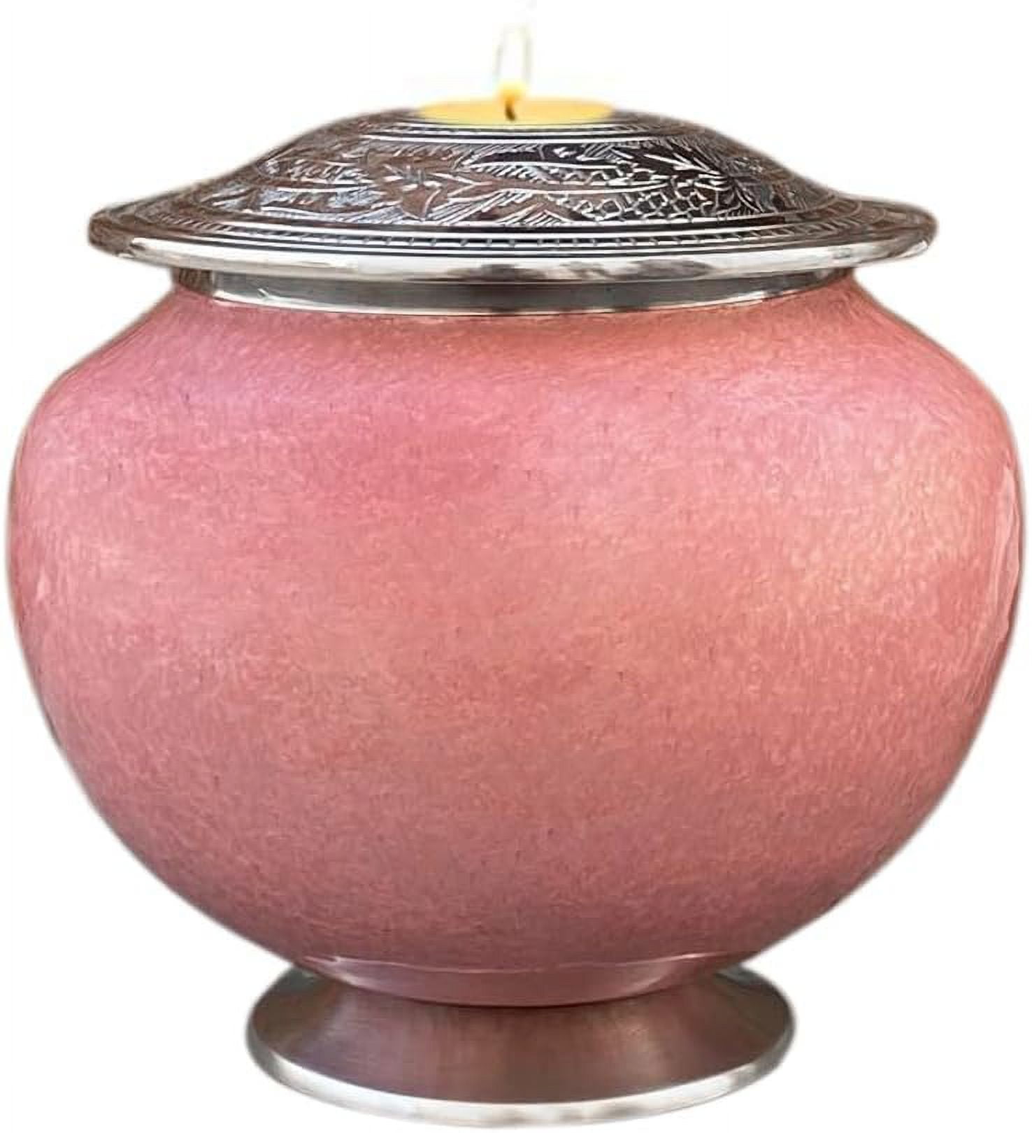 Candle Cremation Urn for Human Ashes - Large Pink Candle Urn ...
