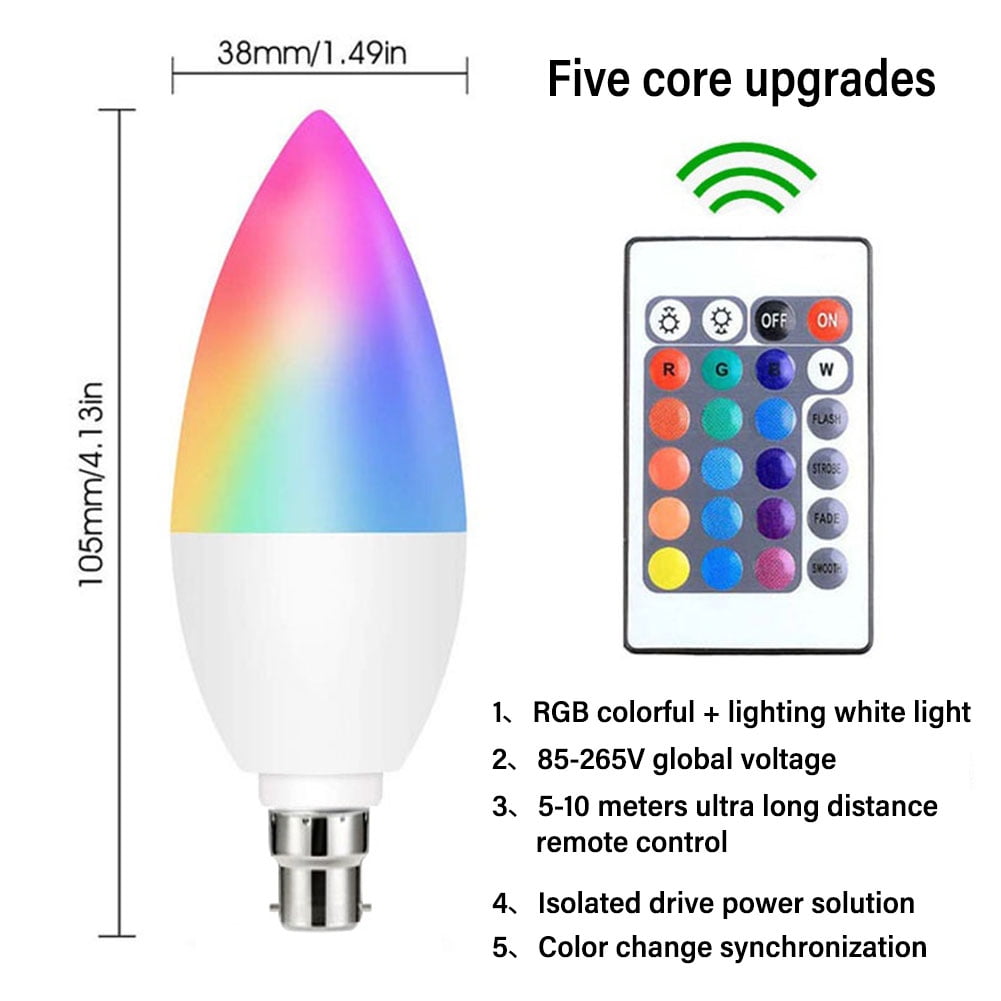 Candle E14/E122/B22 LED Bulb Smart Indoor Neon Sign RGB Light Bulbs ...