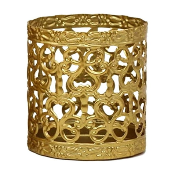 Candle Holder, Geometric Openwork Iron Candlestick, Gold Decorative ...