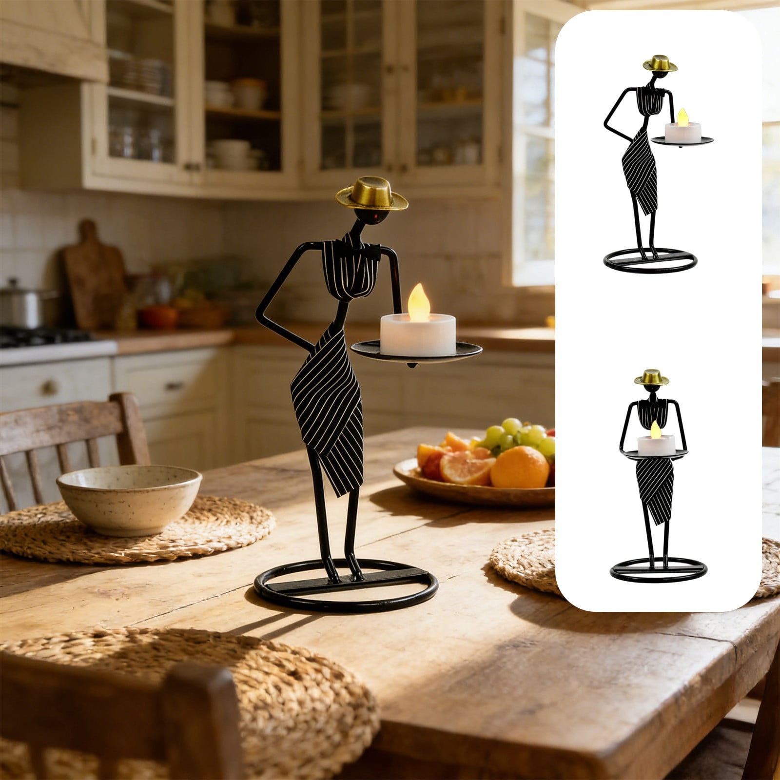 Candle Holder – Table Centerpiece Decor | Iron Waiter Ornament ...