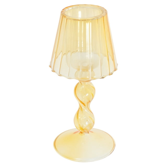 Glass Candle Stand Table Lamp Shape Candlestick Home Decor 1 Set ...