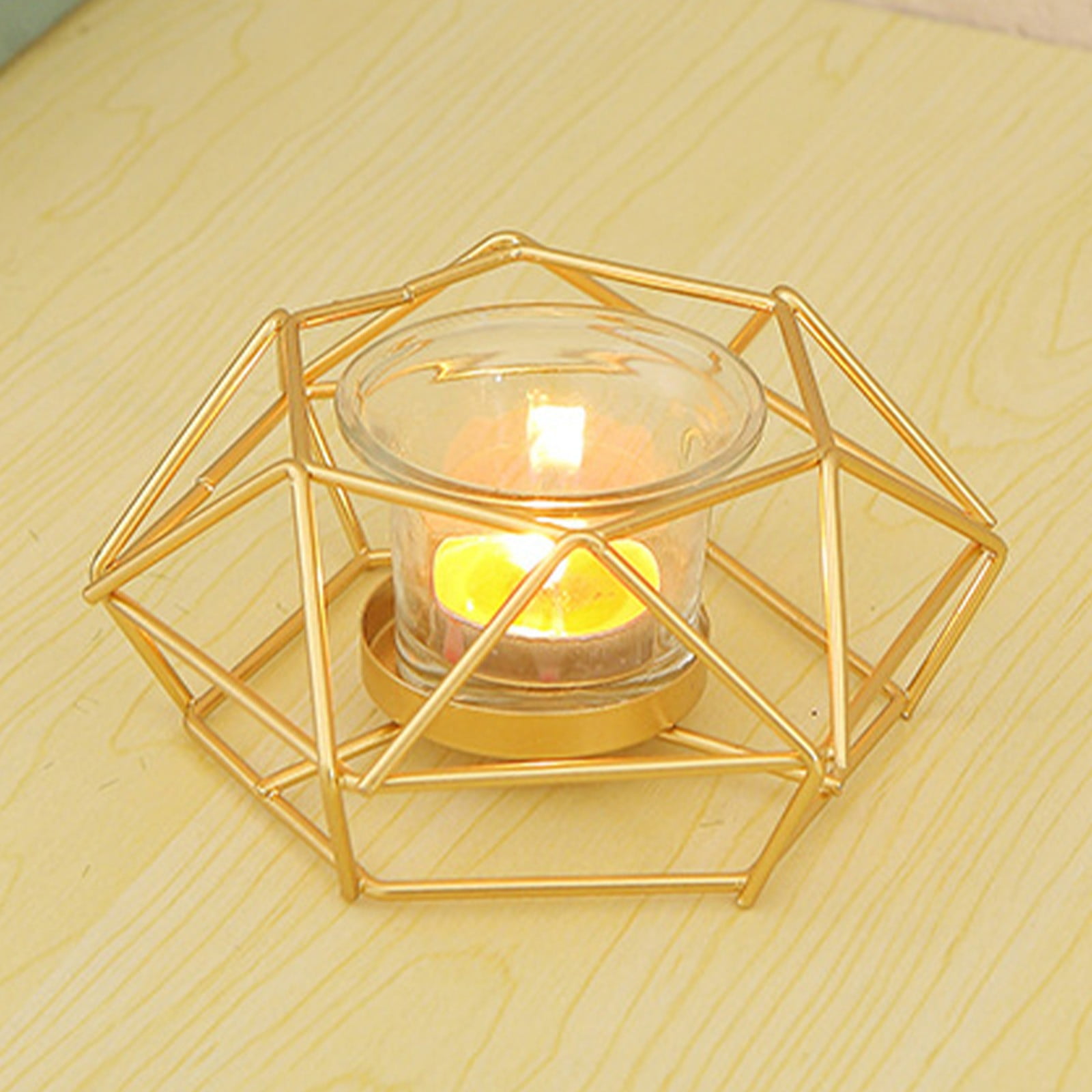 Candle Holder for Tabletop - Hexagonal Iron Pedestal, Aesthetic Upgrade ...