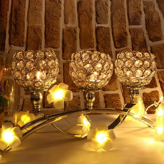 Candle Holders,17 Inch Three Crystal Candlestick Wedding/Holiday/Plot ...