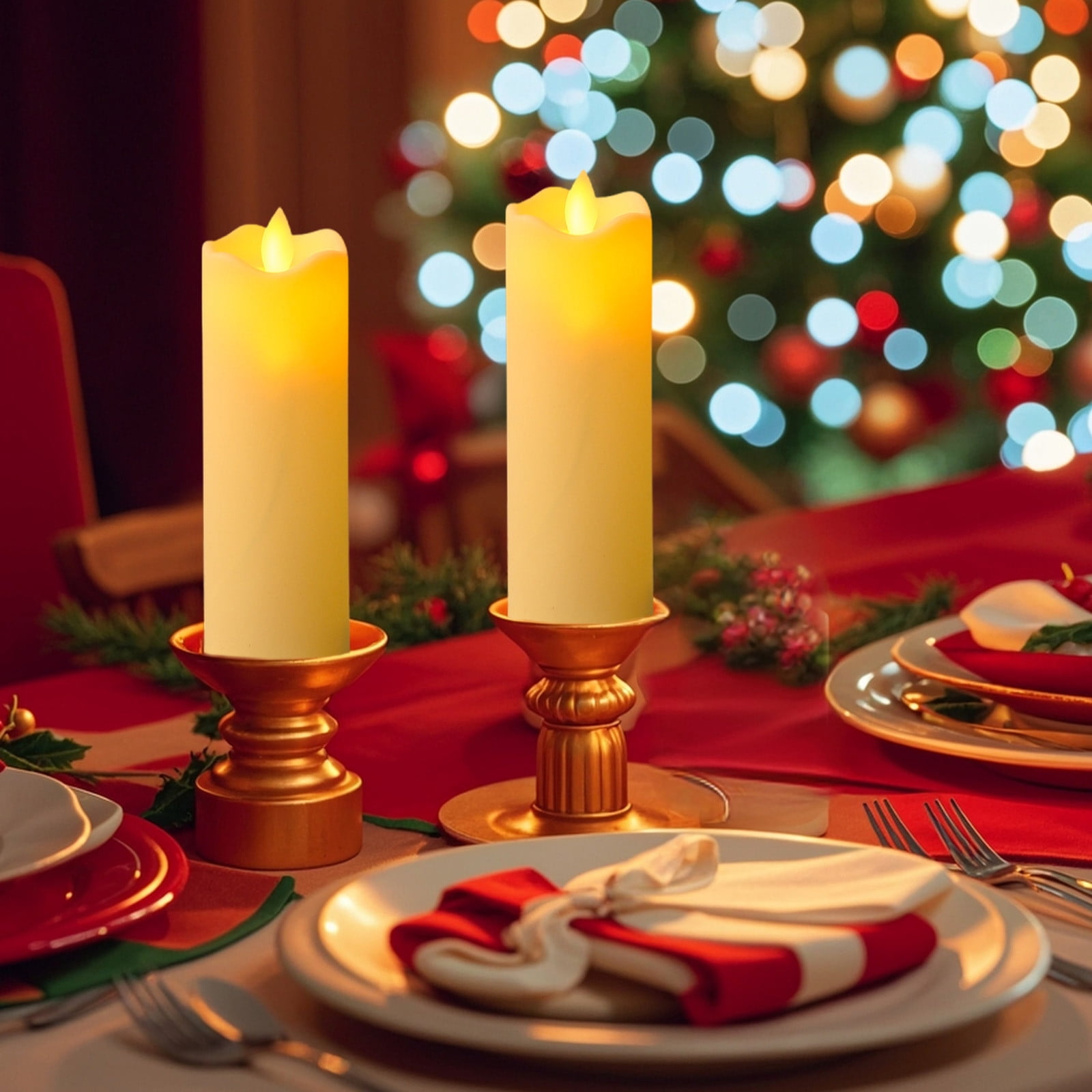 Candle Lamp Vmvidoty Electronic Candle Lights Wave Shape Glossy ...