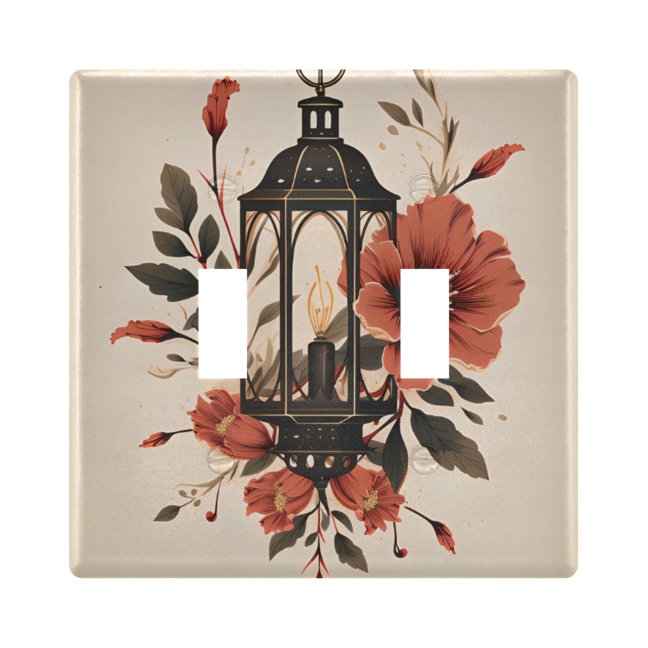 Candle Light and Flower Light Switch Plate Covers 2 Gang Wall Plate ...