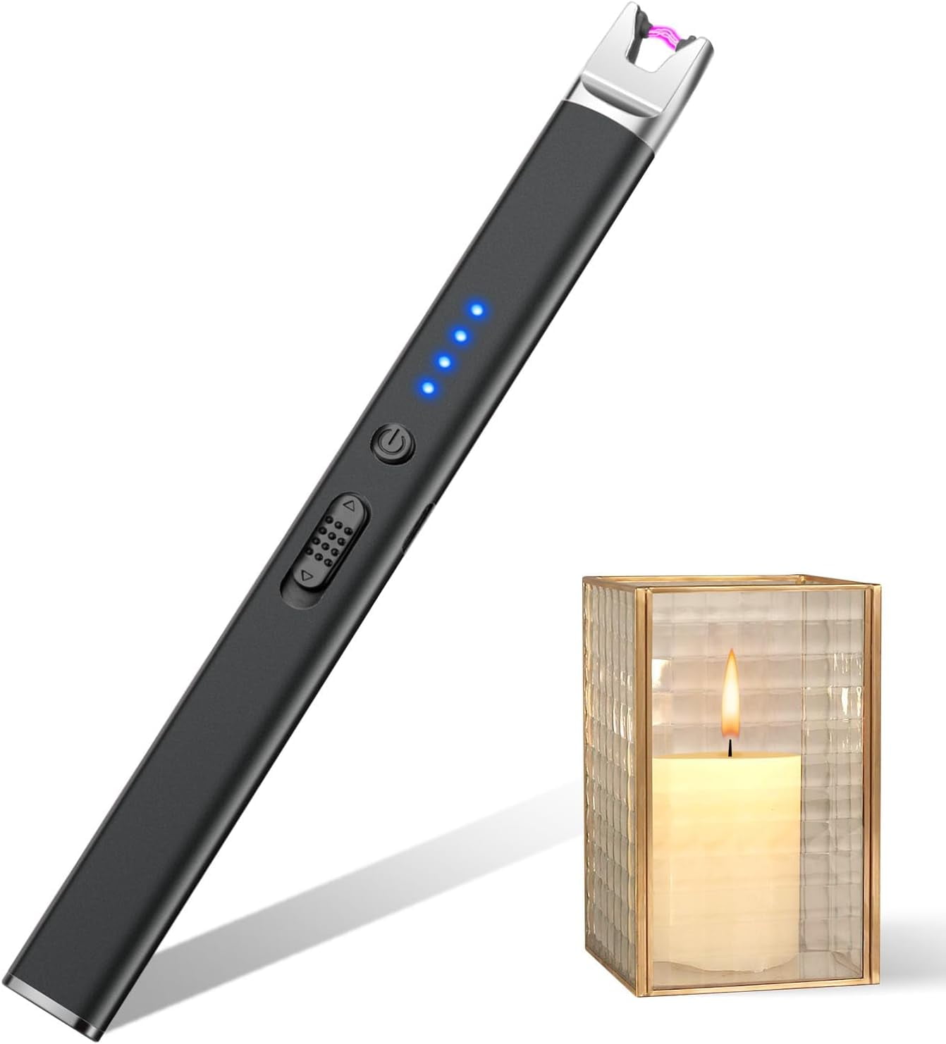 Candle Lighter Electric USB Rechargeable Plasma Arc Lighter with Safety ...