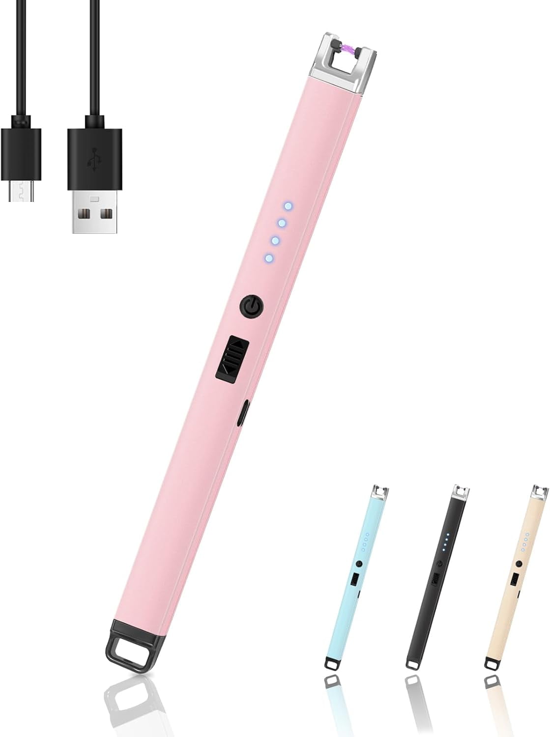 Candle Lighter, Flameless Windproof Electric Lighter with Safety Lock ...