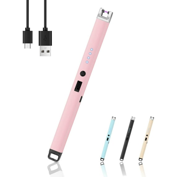 Candle Lighter, Flameless Windproof Electric Lighter with Safety Lock ...