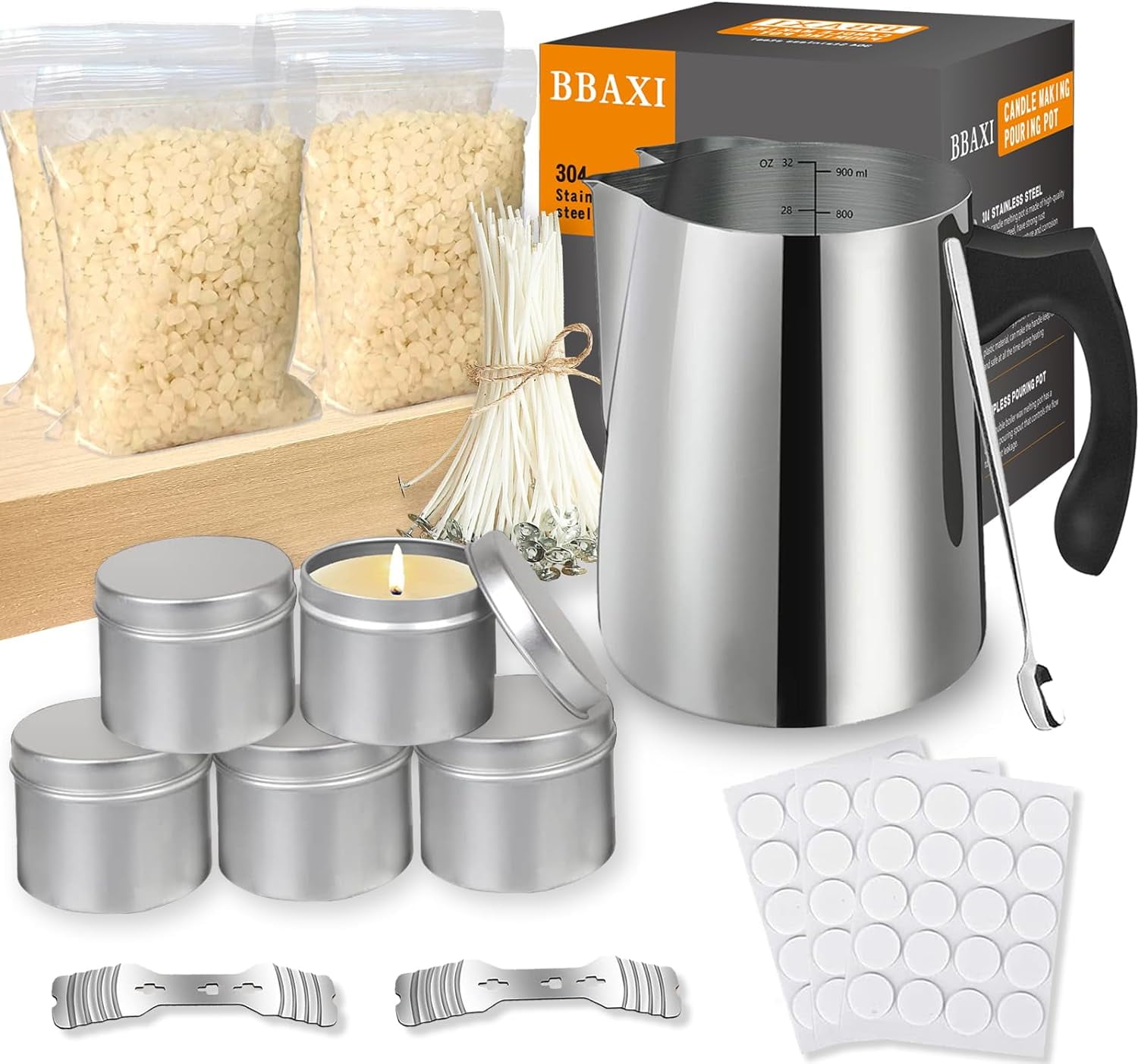 Candle Making Kit Supplies Tools - Soy Beeswax DIY Crafts Candle Wax ...