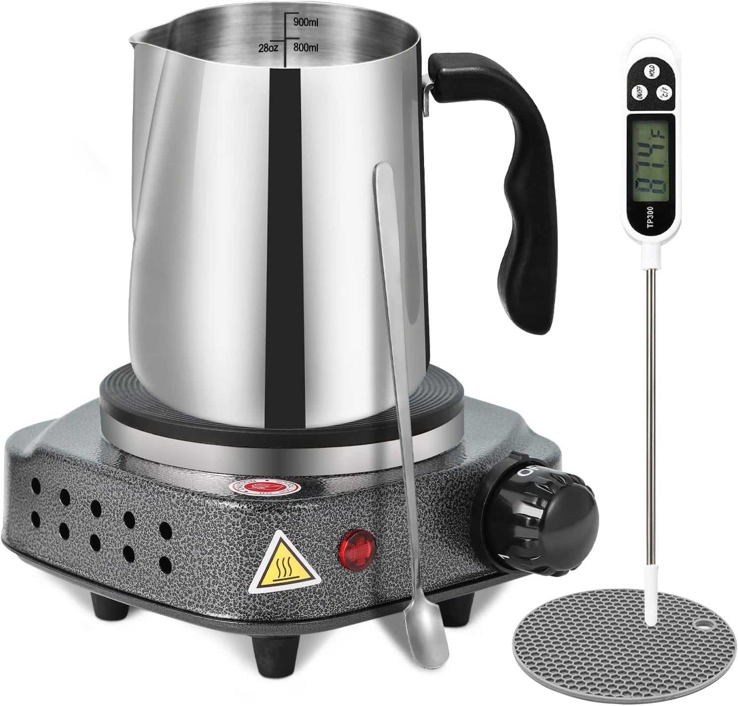 Candle Making Kit with Wax Melter, Thermometer, Pouring Pot and ...